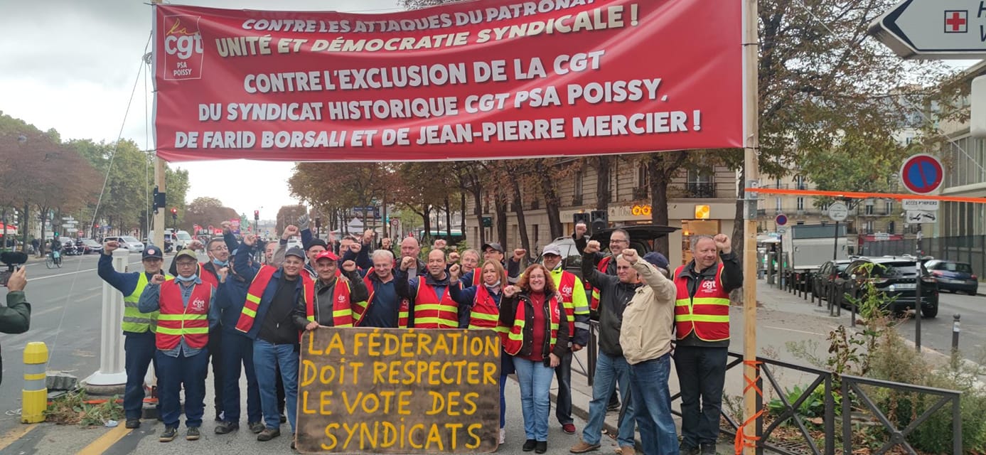 Contre l’exclusion de la CGT du syndicat historique PSA Poissy ...
