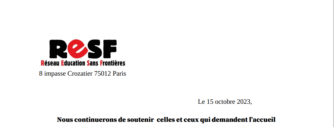 RESF : Nous continuerons de soutenir celles et ceux qui demandent l ...